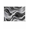 Abstract Sun Shade Sail 12'X16' Modern Black and White Wave Lines ...