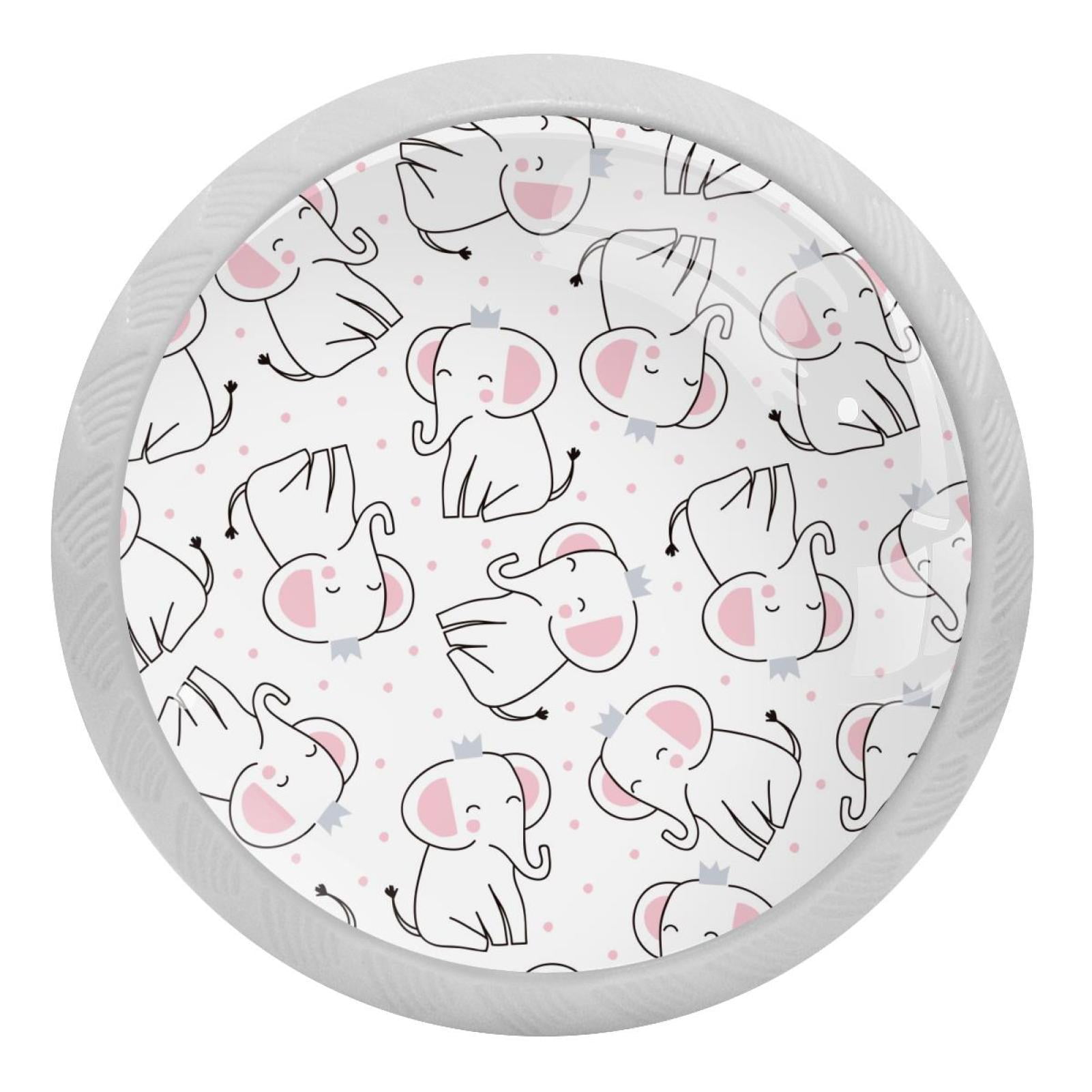 4PCS Round Elephant Cabinet Fluorescence Knob Glowing in the Dark ...