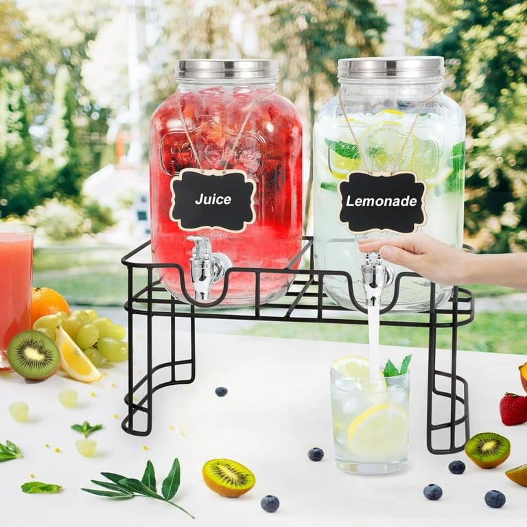 Lemonade Dispenser Glass Drink Dispenser For Parties - 1 Gallon Gallon ...
