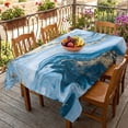 Marble Texture Watercolor Blue Table Cloth 52x70in, Waterproof ...