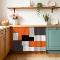 Burnt Orange Black Sink Skirt 10"W x 11"L, Dustproof Under Sink Curtain ...
