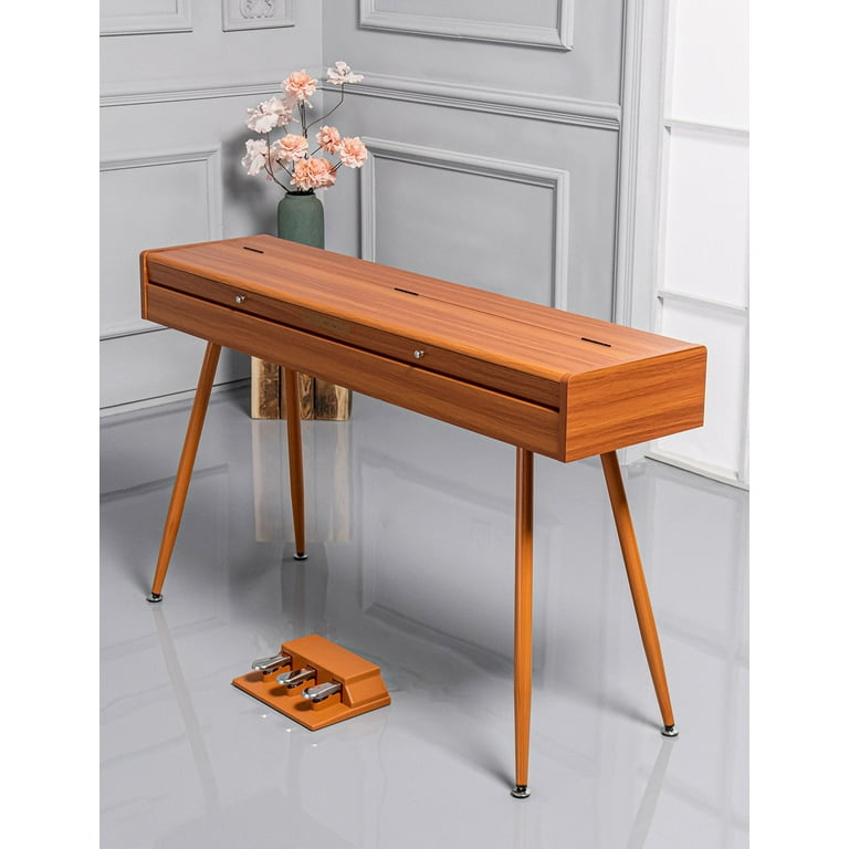 Wooden Desk Vanity Piano 88-Key Weighted Digital Piano Desk - Wooden ...