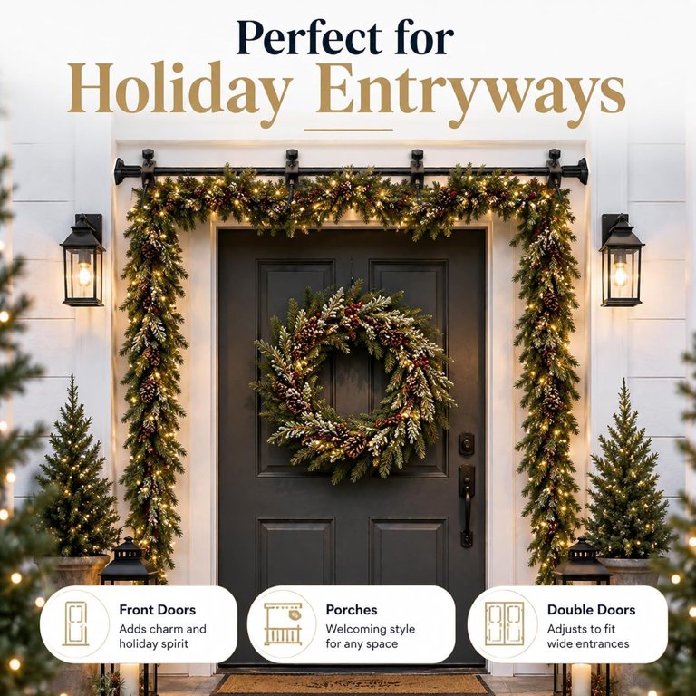 Garland Hanger for Front Door, Wreath Hangers for Front Door, Front ...