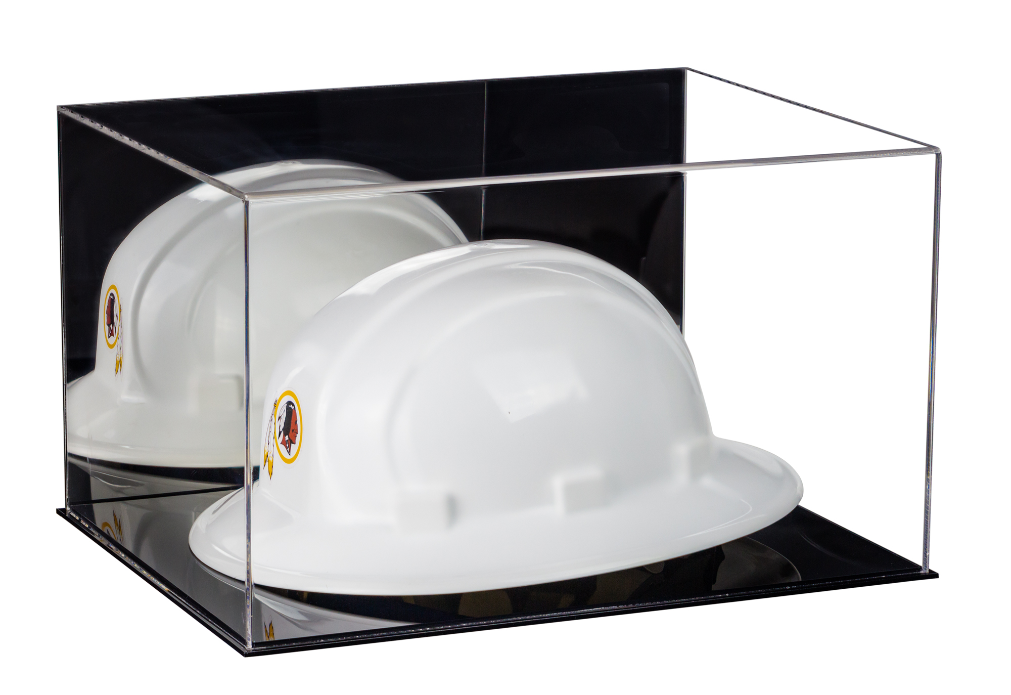 Deluxe Acrylic Large Helmet - Hard Hat Display Case with Mirror (A025-M ...