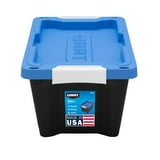 HART 5 Gallon Heavy Duty Latching Plastic Storage Bin Container, Black ...
