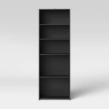 Mainstays 5-Shelf Bookcase with Adjustable Shelves, True Black Oak ...