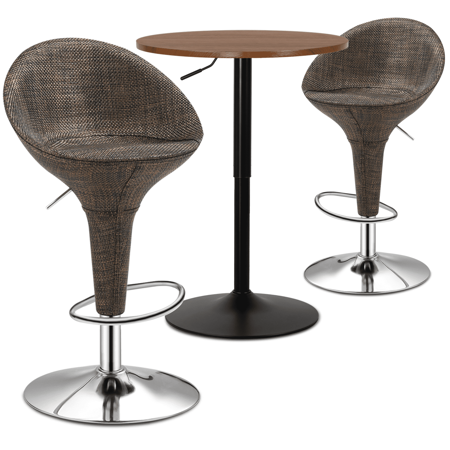 Magshion Set of 3 Bar Table and Chair Set, 23.5" Round Cocktail Bar ...