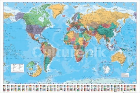 World Map 2012 Poster (36 X 24) - Walmart.com