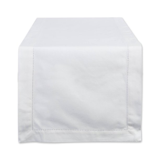 DII Off White Hemstitch Table Runner, 108"x14", 100% Cotton - Walmart.com