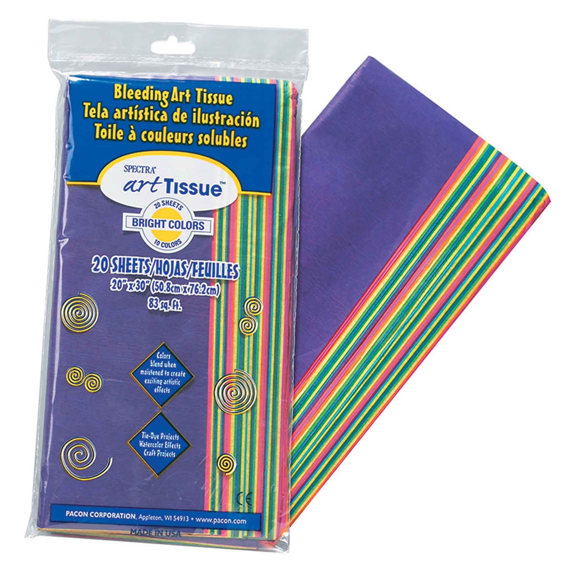 Pacon Spectra Bleeding Art Tissue Paper 20 X 30 Bright Colors pacon-spectra-bleeding-art-tissue-paper-20-x-30-bright-colors