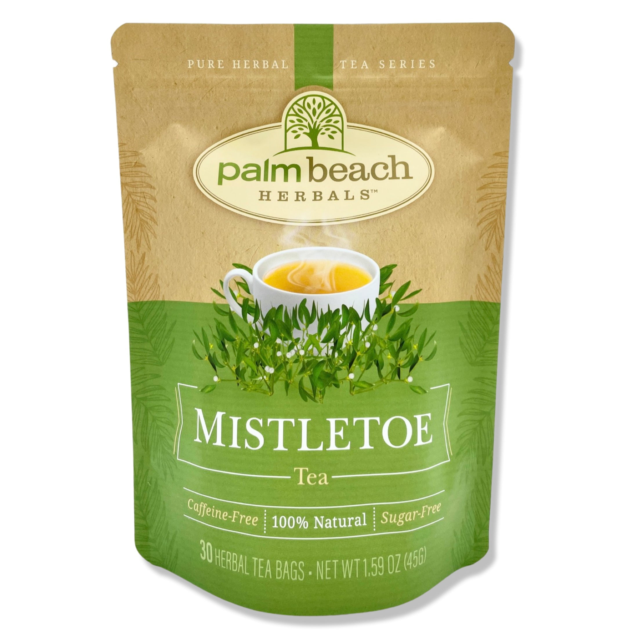 Palm Beach Herbals Mistletoe Tea, 30 Count Tea Bags, Caffeine-Free ...