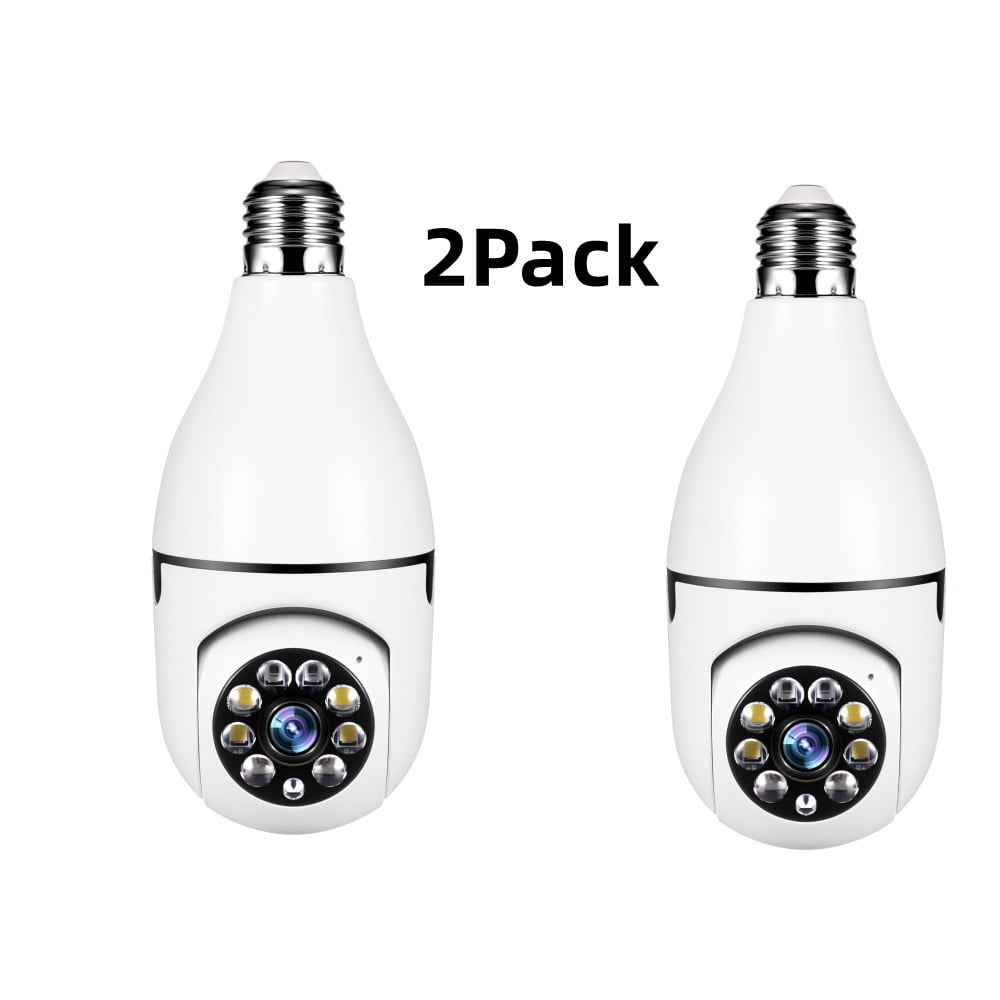 Jahy2Tech 2Pack 360° Panoramic WiFi IP Camera E27 Light Bulb 1080P HD ...