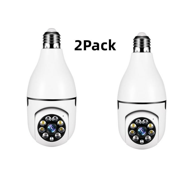 Jahy2Tech 2Pack 360° Panoramic WiFi IP Camera E27 Light Bulb 1080P HD ...