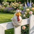 Funny Chicken Fence Decoration, Whimsical Animal Garden Statue for ...