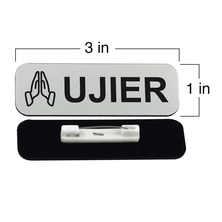 Name Tag Ujier 1x3 Inch S - Brushed Gold Professional Name Badges (3 ...