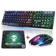 onn. 4-PC Gaming Starter Kit with LED Keyboard, Programmable Mouse ...
