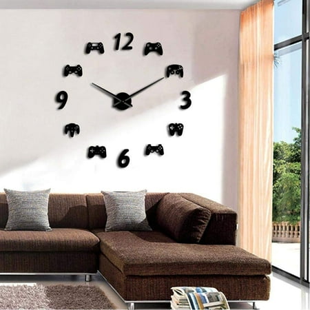 Wall Clock Modern Design Video Game Controllers Giant Wall Clock 3D ...