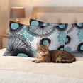 Abstract Boho Outdoor Waterproof Pillow Covers, Flowers Blue Polka Dots ...