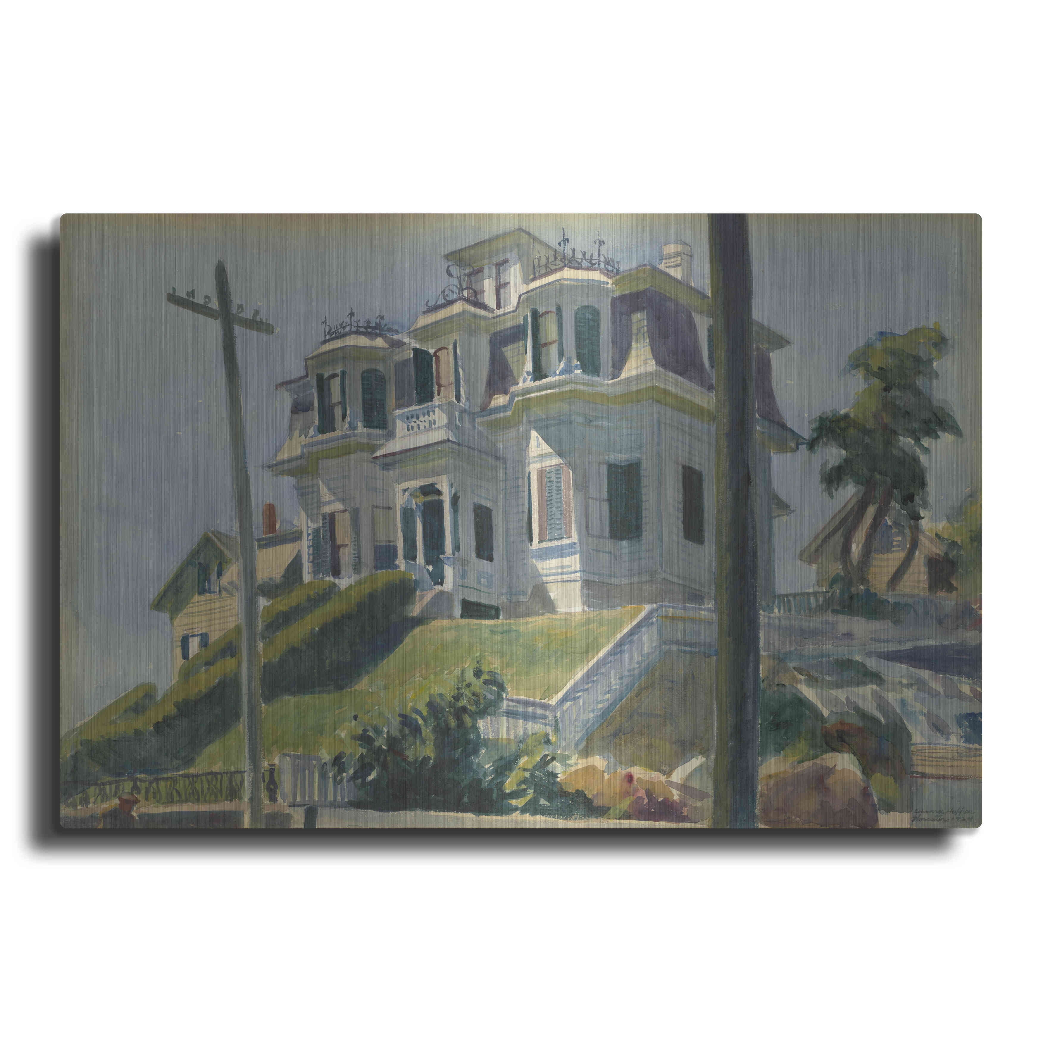 Luxe Metal Art 'Haskell's House, 1924' by Edward Hopper, Metal Wall Art ...