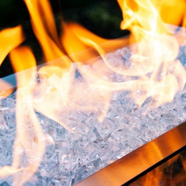 Celestial Fire Glass 10lb Silver Reflective Fire Glass Diamonds for ...