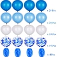 60PCS Latex Confetti Balloons White & Blue Latex Balloons 12 Inch ...