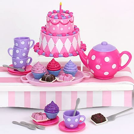 Sophias 18" Doll Tea Party & Desserts Set 25Piece, Pink, Purple ...