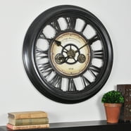 Yosemite Home Decor Gilded Round Modern Metal Gear Clock in Gold ...