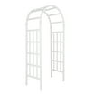 Zimtown 86'' Vinyl Garden Arbor Arch, Outdoor Backyard Trellis for ...
