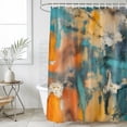 54x78 Inch Shower Curtain Decorative Turquoise Orange Bathtub Bath ...