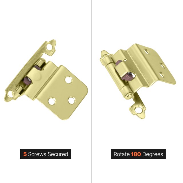 Homdiy 10 Units 3/8 inch Gold Cabinet Hinges, Brass Cabinet Hinges ...
