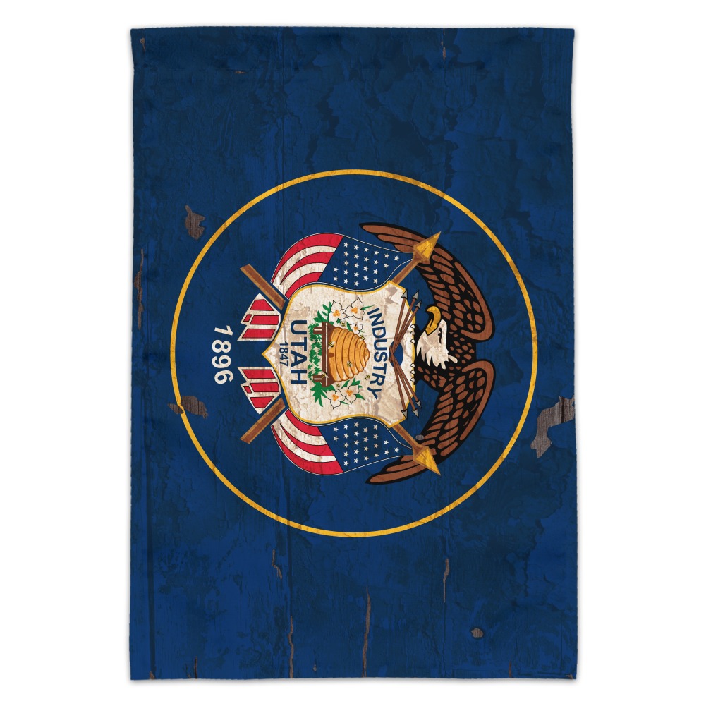 Rustic Utah State Flag Distressed USA Garden Yard Flag - Walmart.com