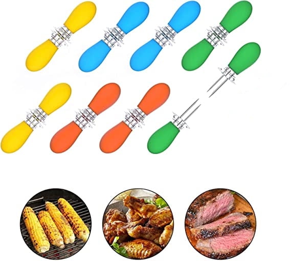 Tutuviw 20 Pairs Stainless Steel Corn Cob Sweetcorn Holders Double Fork ...