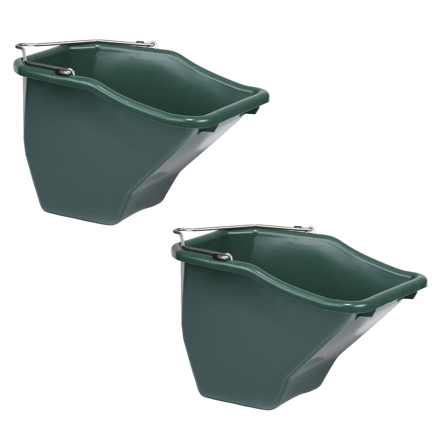 Little Giant 20 QT. Plastic Flat Back Livestock Feed Bucket, Green (2 ...