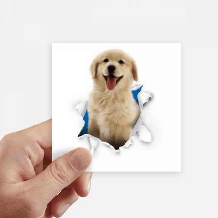 Animal Paper Breaks Shock Puppies Sticker Square Waterproof Stickers ...