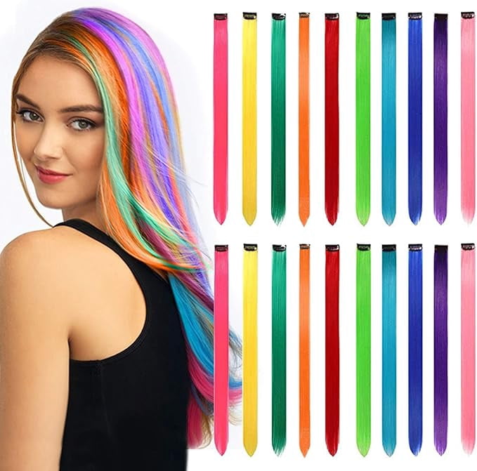 ZYNERY 20Pcs Hairpiece Long Straight Wig Pieces for Women，Hair Wigs ...