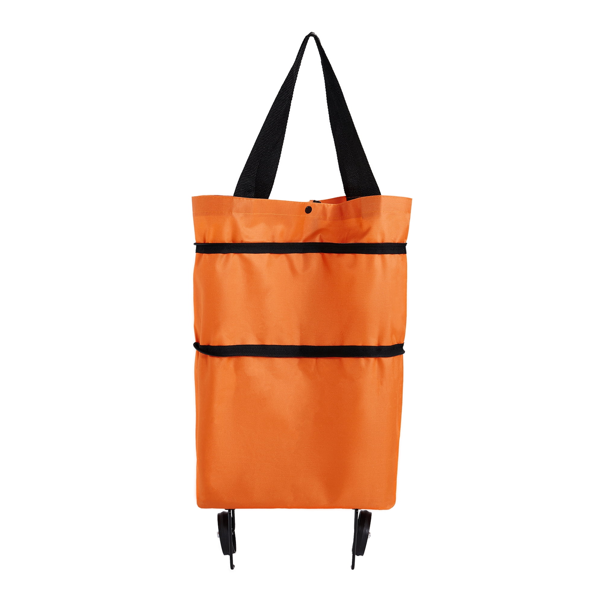 Sprifallbaby 2 in 1 Foldable Shopping Cart, Large Two-Stage Zipper ...