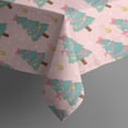 Christmas Tree Bow Ornament Pink Pattern Rectangular Tablecloth 60x120 ...