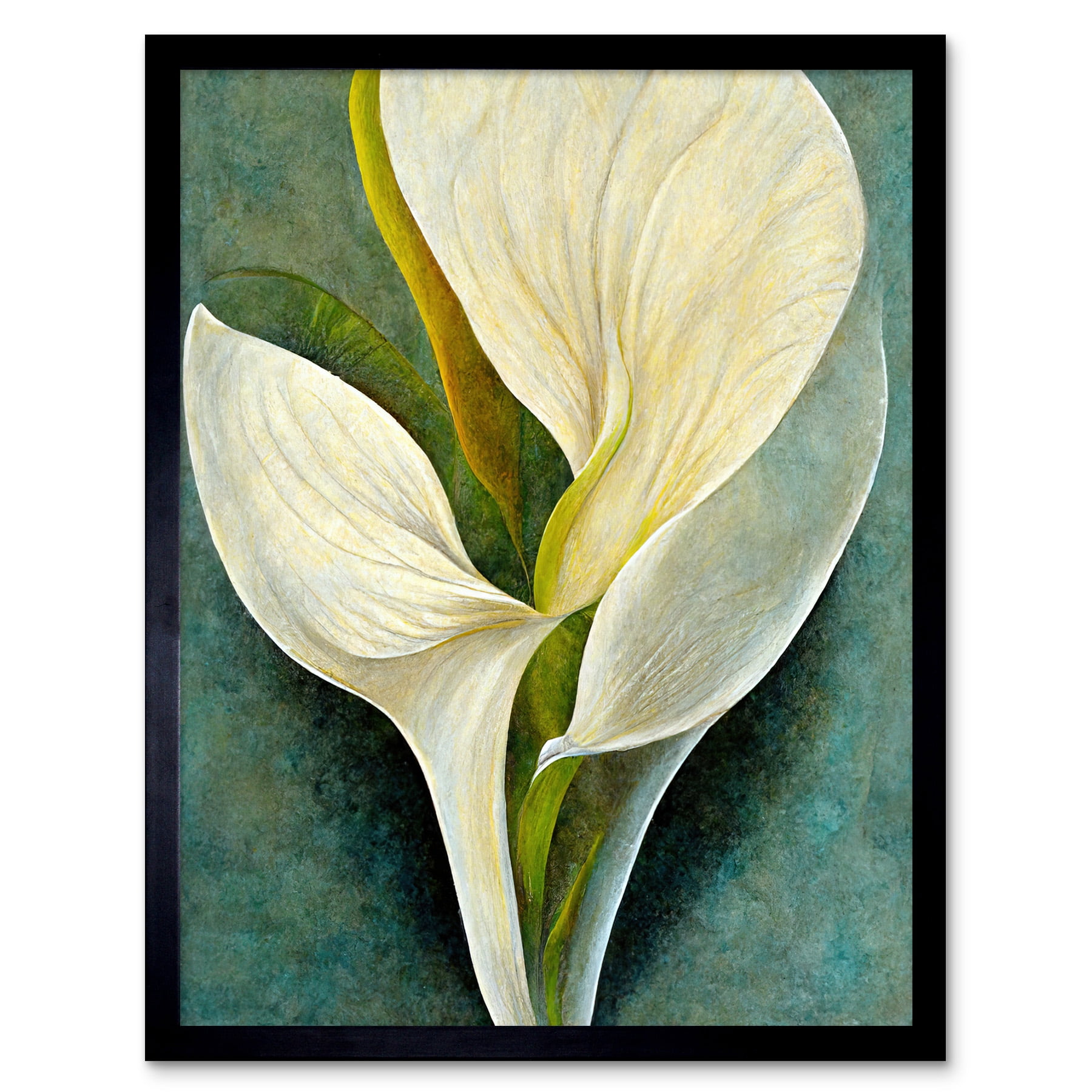 Single White Calla Lily Flower Petal Detail Modern Art Print Framed ...