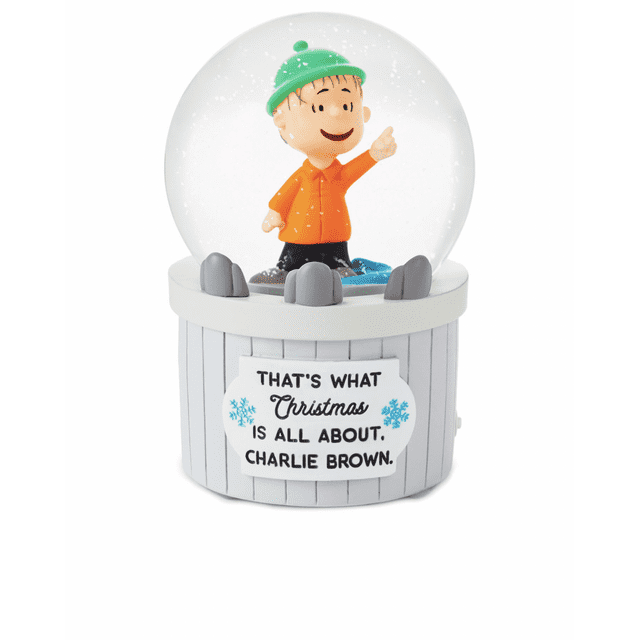 Hallmark Peanuts Christmas Linus Nativity Speech Snow Globe With Sound ...