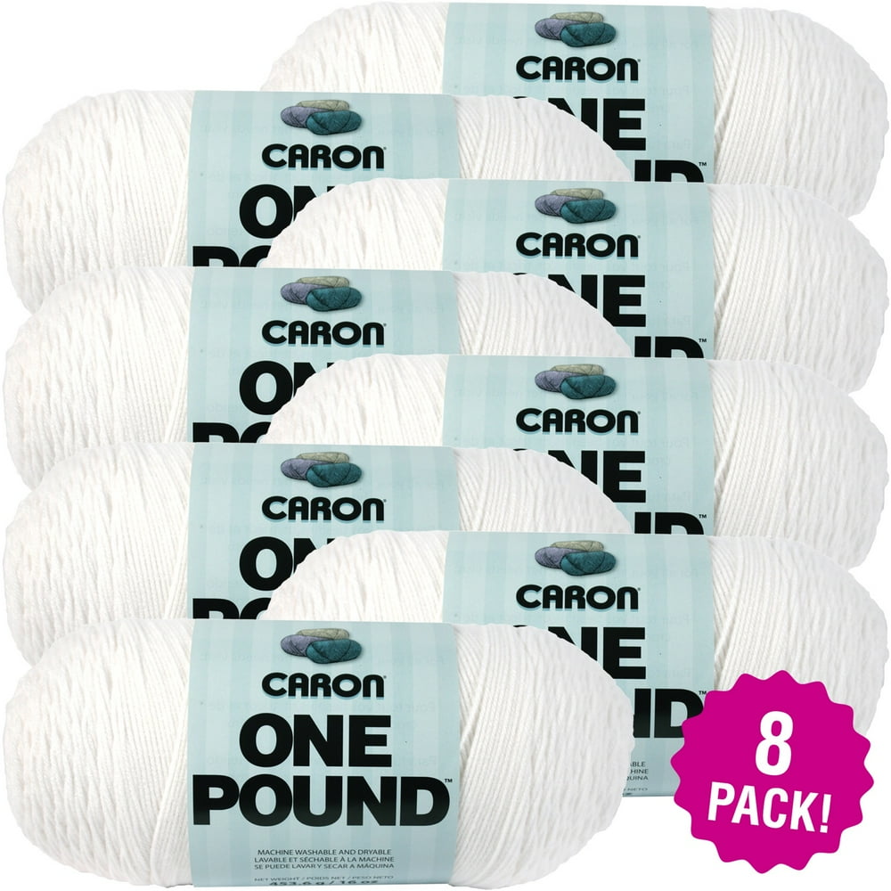 Caron One Pound Yarn - White, Multipack of 8 - Walmart.com - Walmart.com