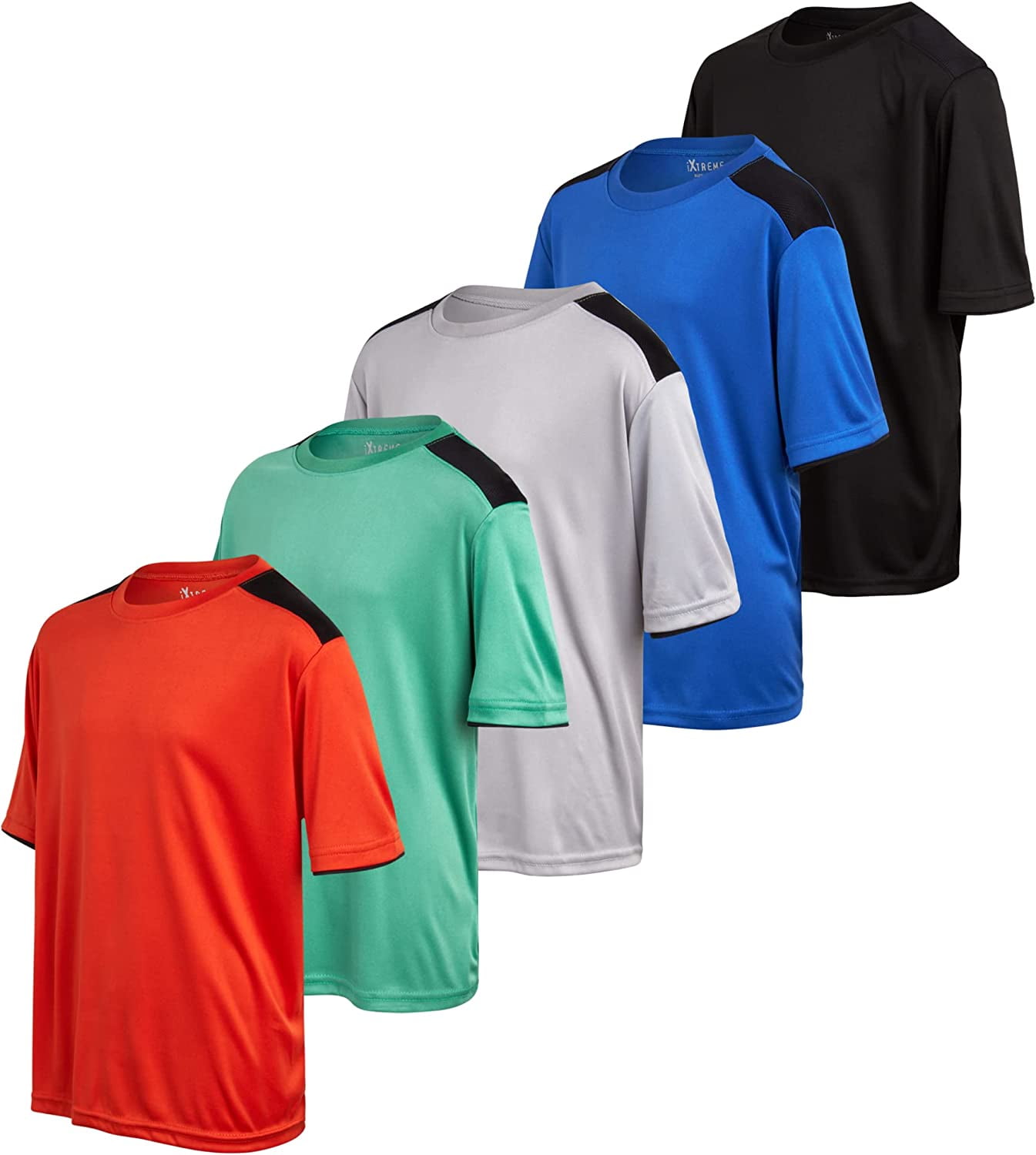 iXtreme Boys' Athletic T-Shirt - 5 Pack Active Performance Dry-Fit ...