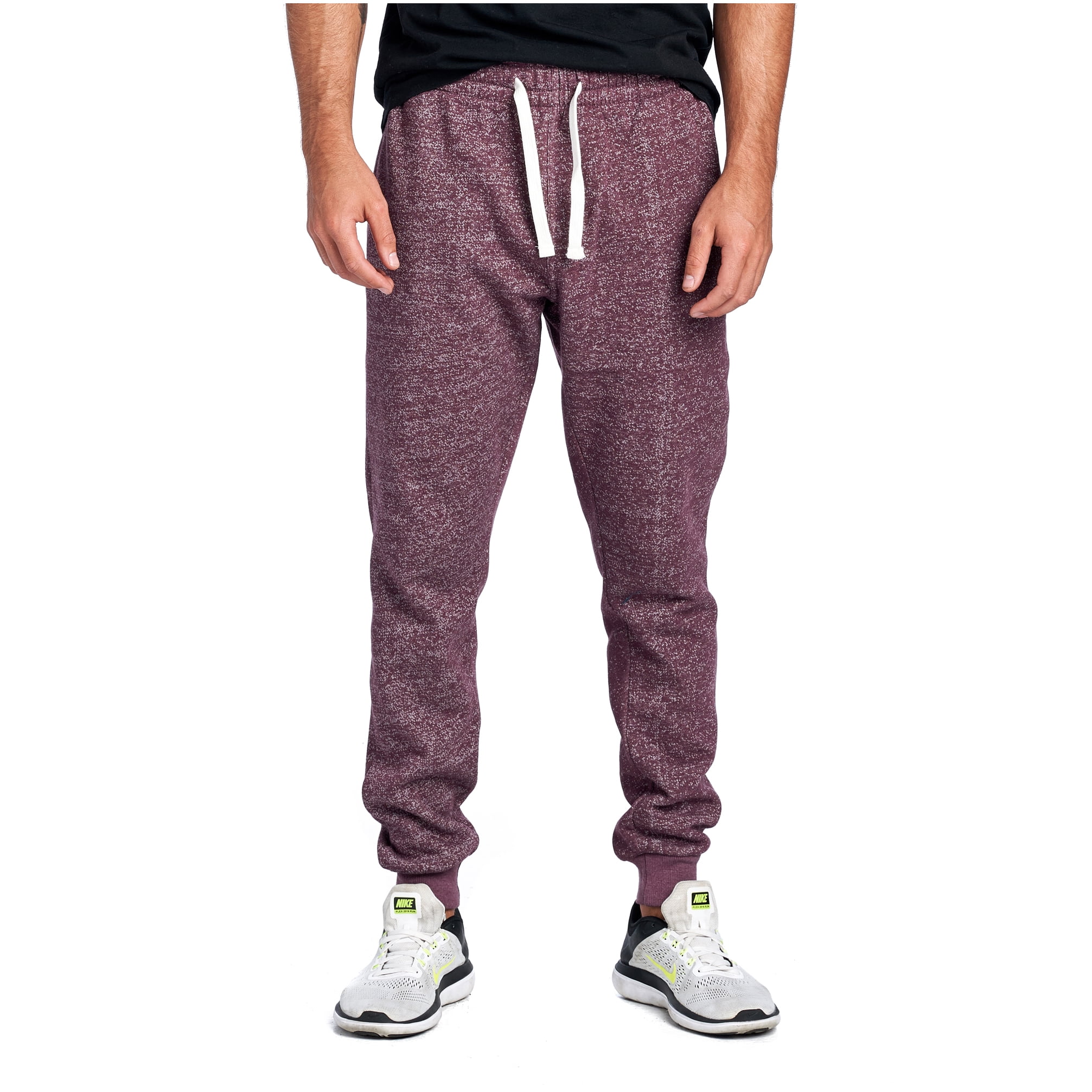 ProGo Men's Casual Joggers Sweatpants Basic Fleece Marled Jogger Pant ...