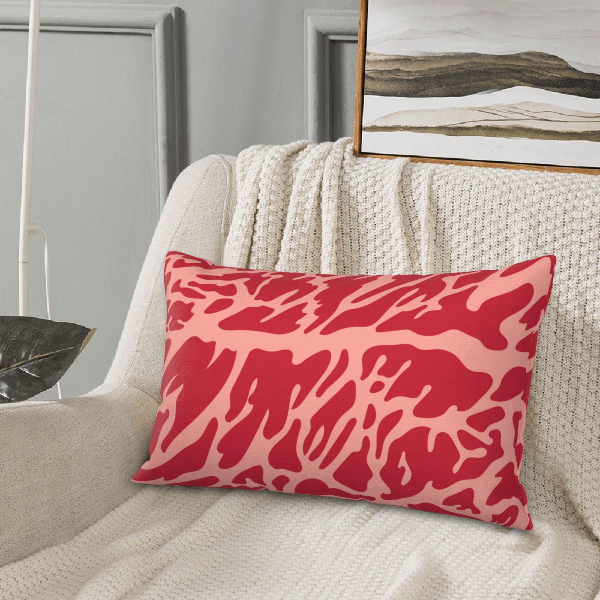 ZNDUO Rectangular Plush Cushion Cover, Vector Meat Texture Pattern Non ...