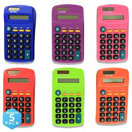 Emraw Pocket Size Calculator 8 Digit, Dual Power, Large LCD Display ...
