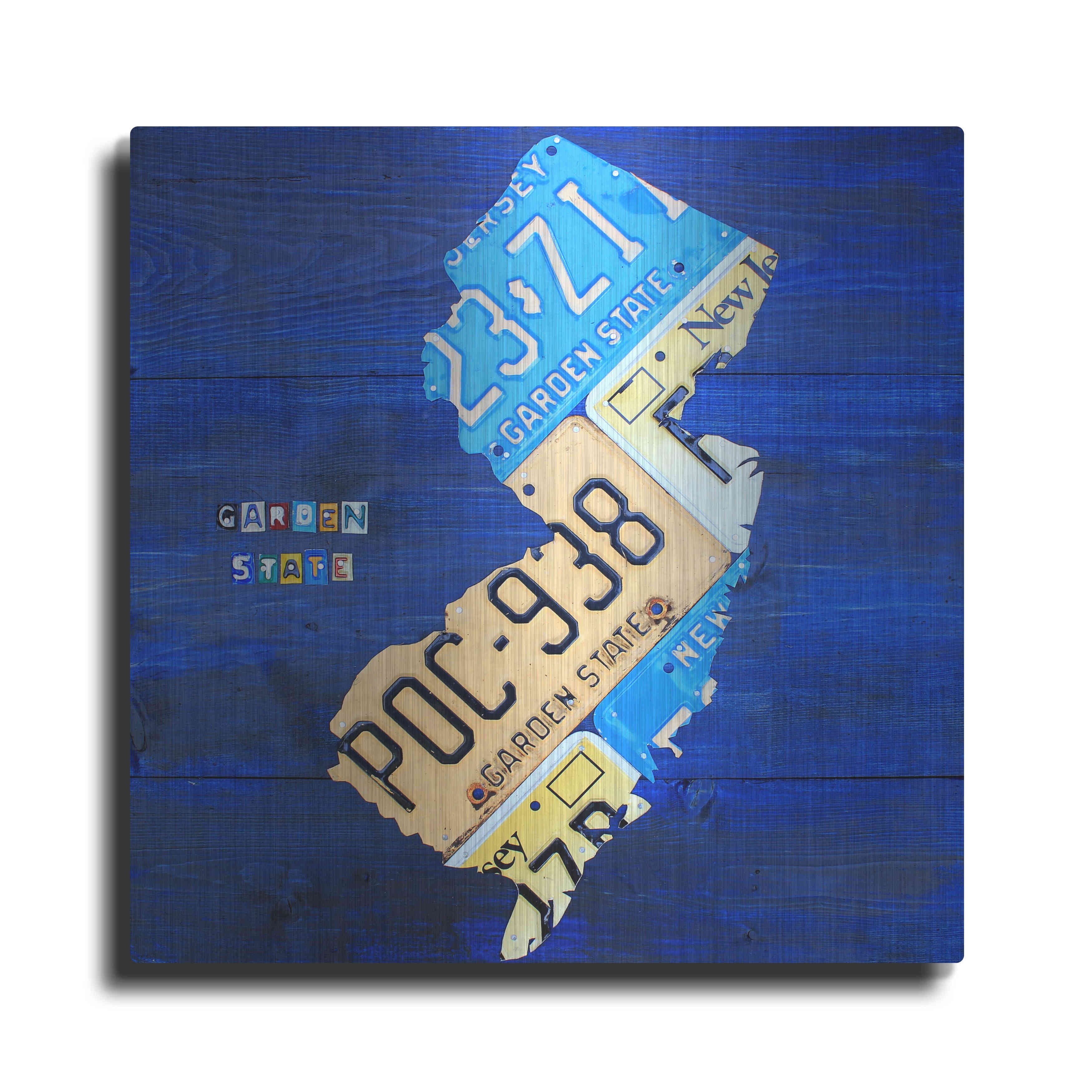 Luxe Metal Art 'New Jersey' by Design Turnpike, Metal Wall Art, 24"x24 ...