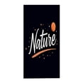 Cursive ' Nature ' Design Beach Towel with Orange Stars & Moon Navy ...