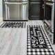 Buffalo Plaid Check Kitchen Rug Mat Set of 2 Black and White Farmhouse ...