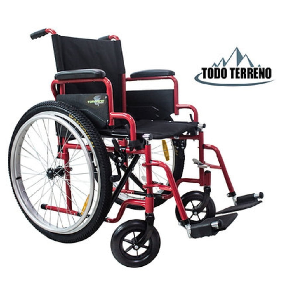 Silla De Ruedas Todo Terreno De Lujo Con Descasapies Tornado Rojo ...