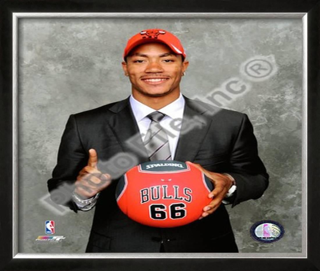 Derrick Rose # 1 Pick 2008 NBA Draft Framed Photographic Print Wall Art ...