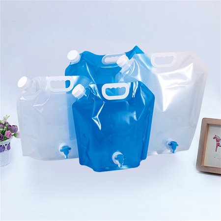 Plastic Portable Water Bag with Spout Collapsible Container Emergency ...